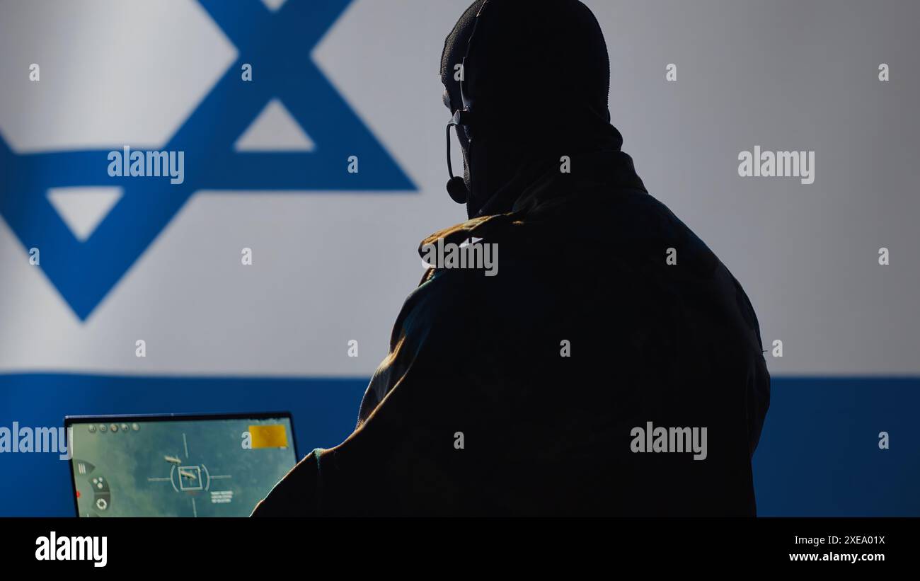 Israeli Air Defense Operator Using Radar Detecting Missile Attacks And