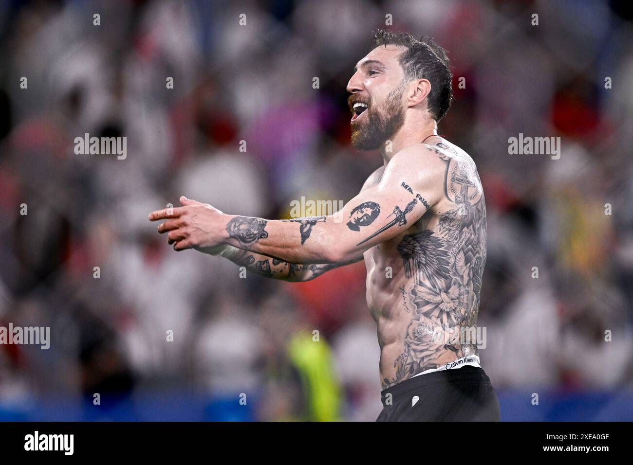 GELSENKIRCHEN, GERMANY - JUNE 26: Guram Kashia of Georgia celebrates ...