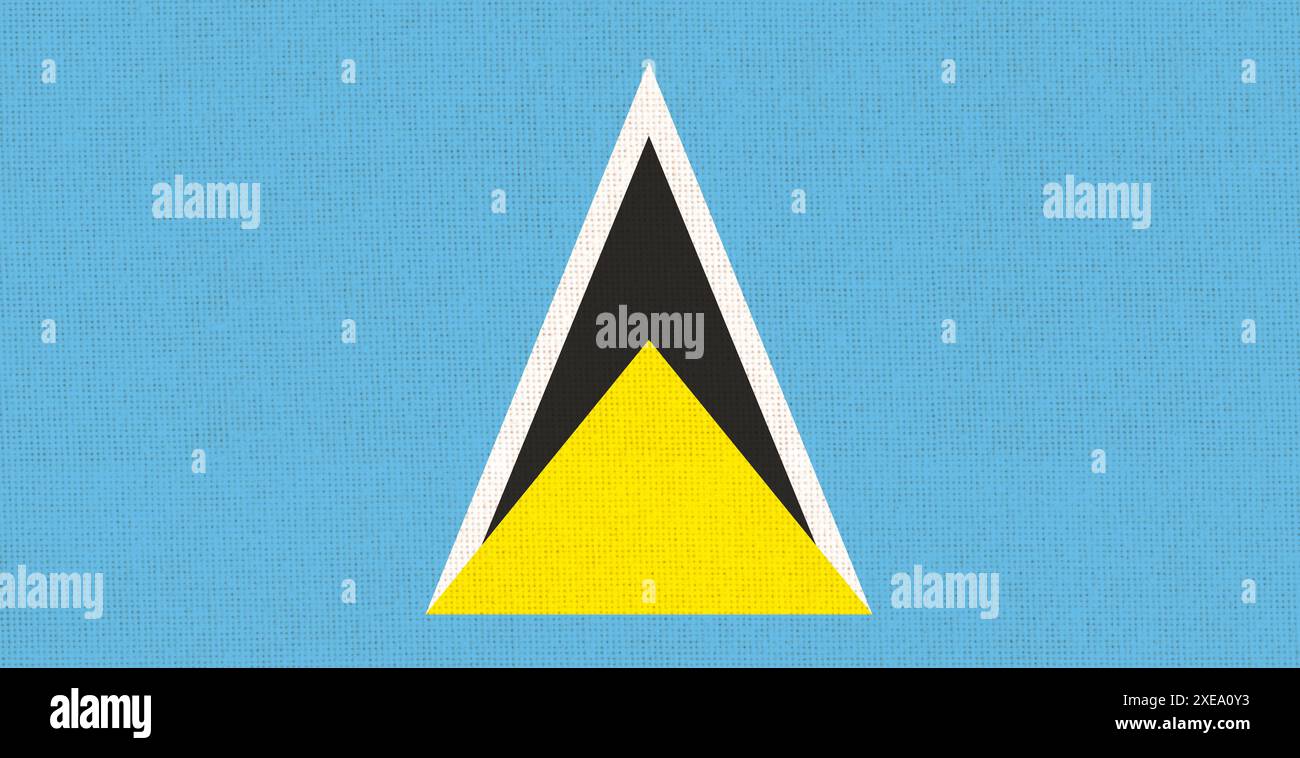 Flag of Saint Lucia. Saint Lucia flag on fabric surface. Fabric Texture ...