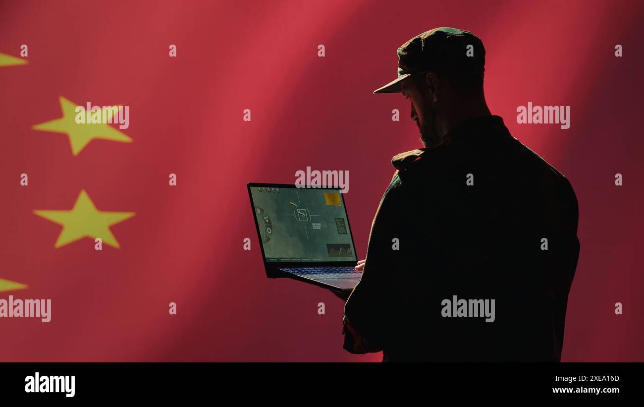 Chinese Soldier Using Radar Detecting Ballistic Missile Attacks And Conducting General Space