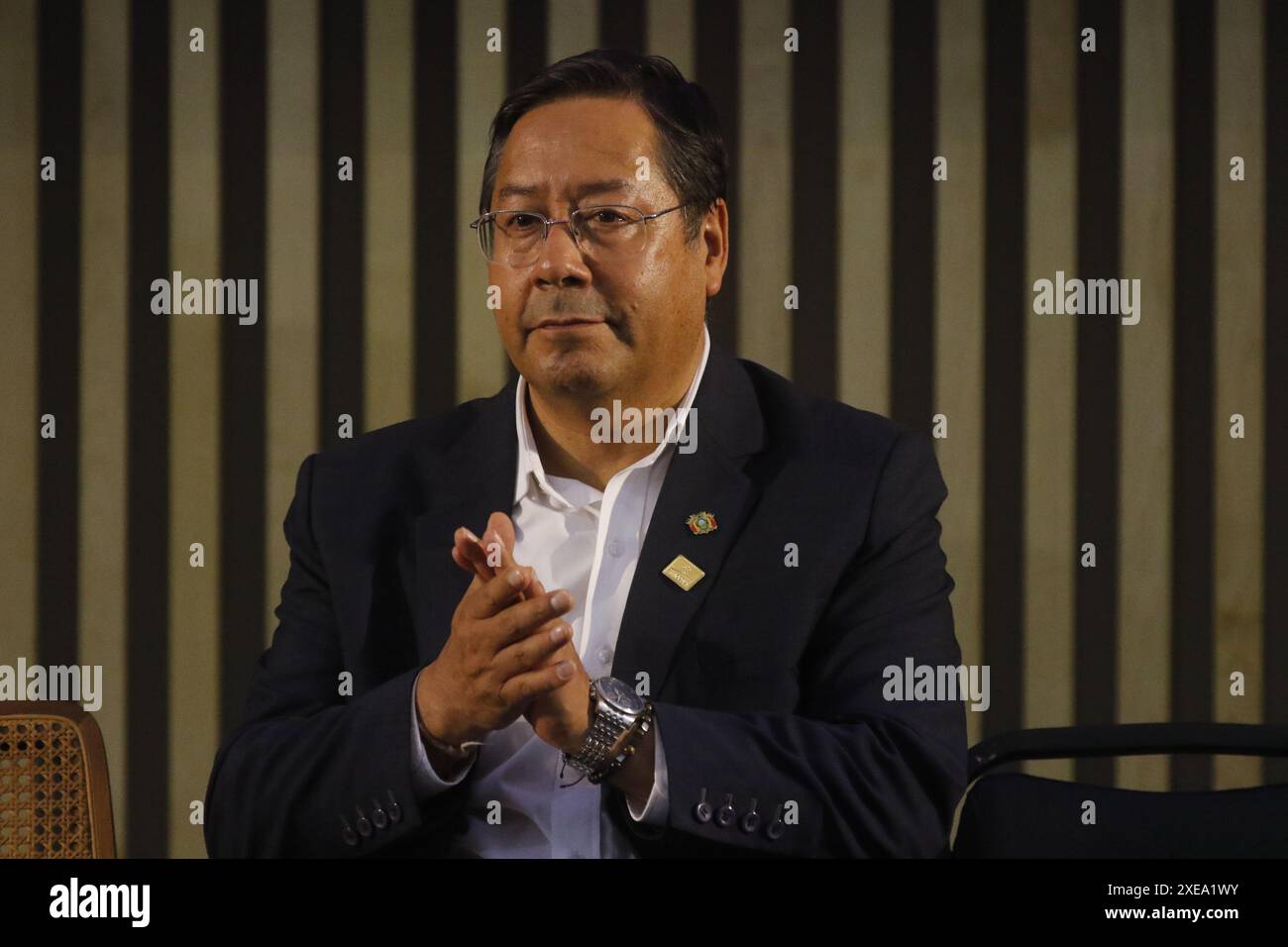 President Luis Arce of Bolivia portrait at the Mercosur Summit - Rio de ...