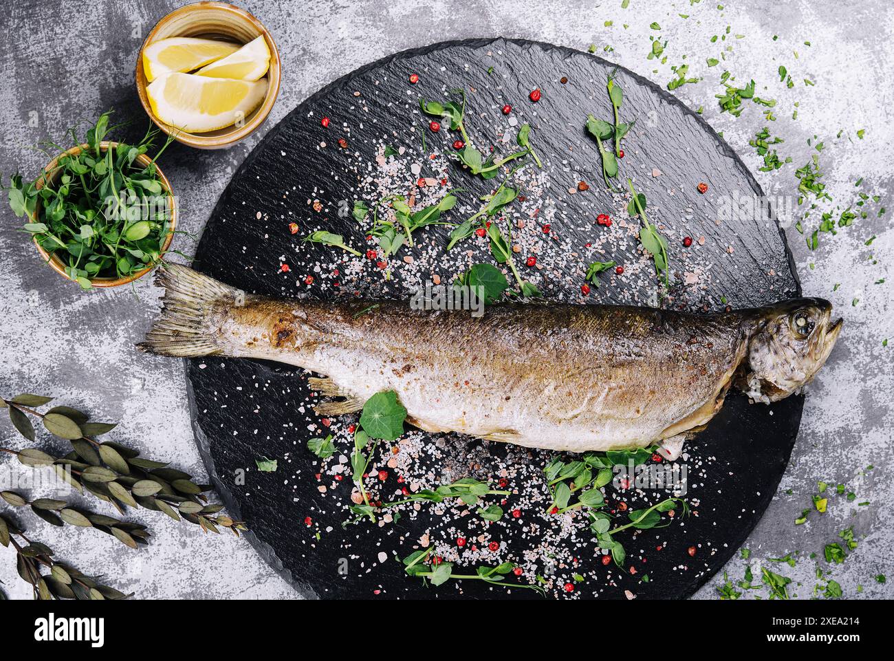Top view healthy grilled hi-res stock photography and images - Alamy