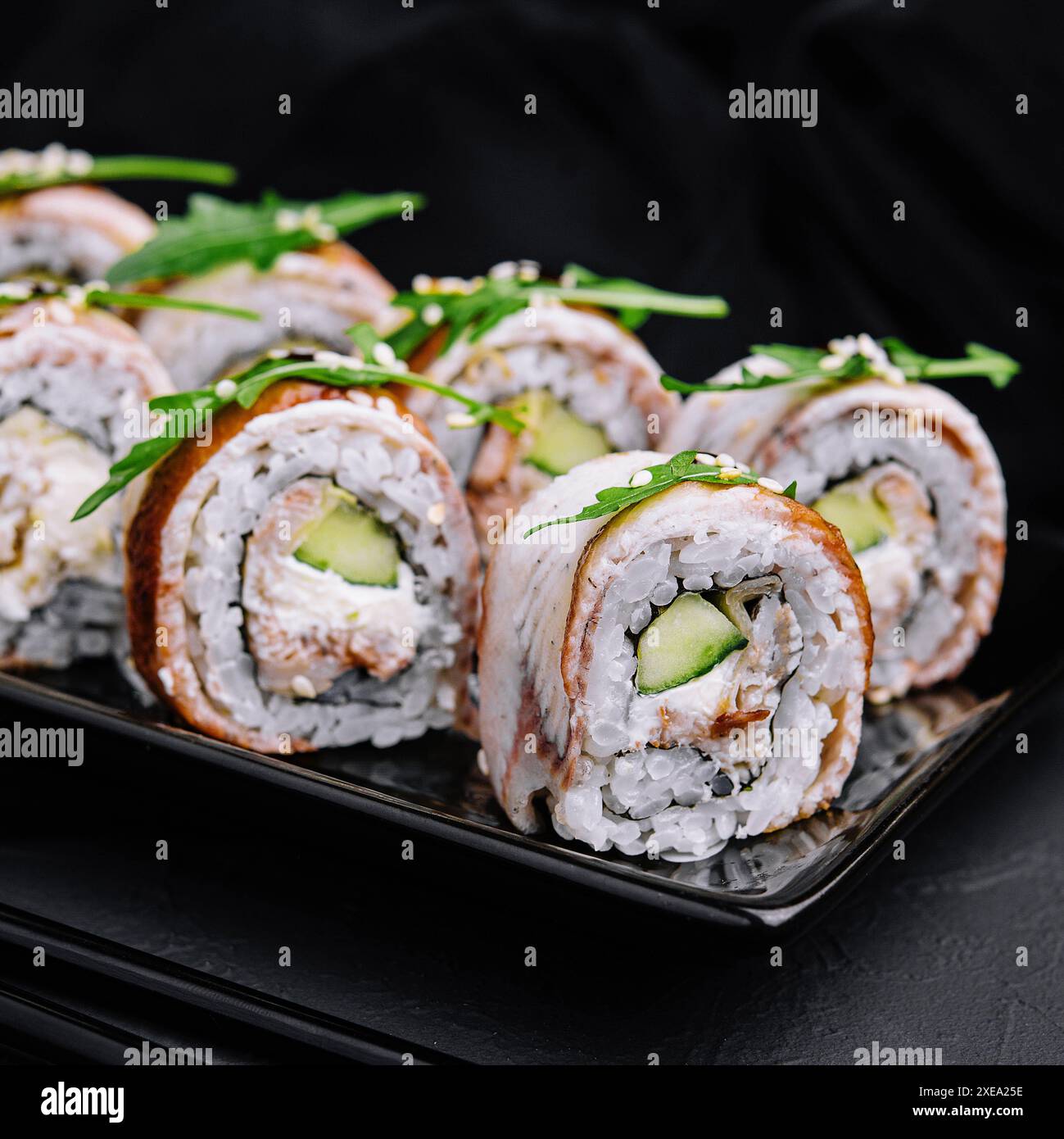 Sushi roll fish meat hi-res stock photography and images - Alamy