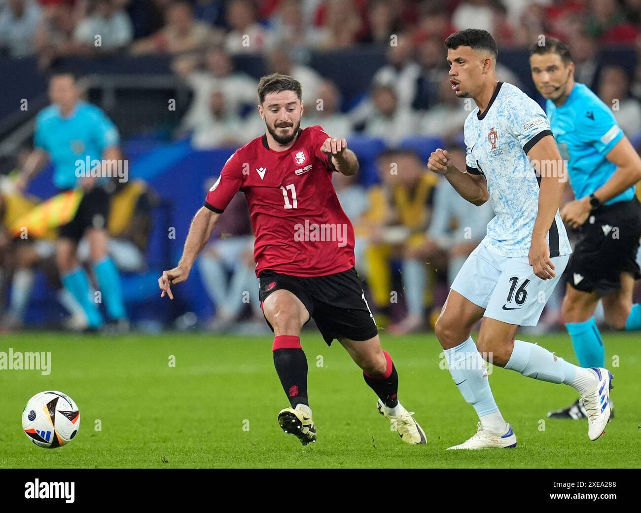 Georgia's Otar Kiteishvili and Portugal's Matheus Nunes battle for the ...
