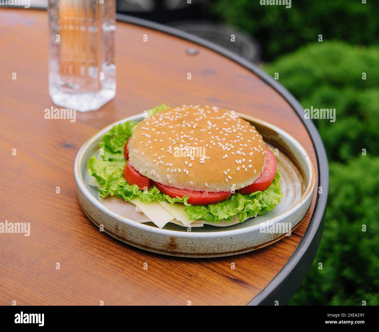 Sandwich Burger with ham cheese Stock Photo - Alamy