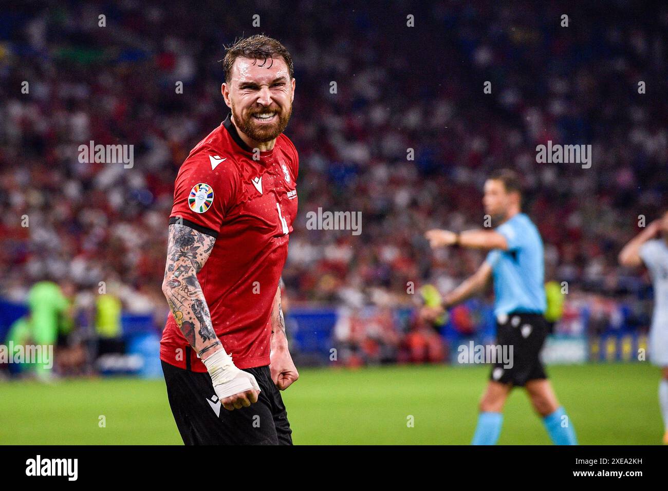 GELSENKIRCHEN, GERMANY - JUNE 26: Guram Kashia of Georgia gestures ...
