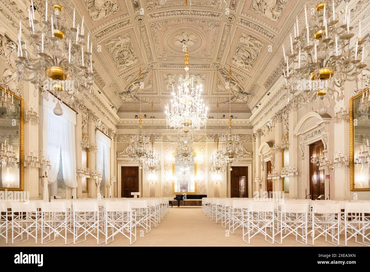 Florence, Italy - Pitti Palace - Empty conference Room for indoor event ...