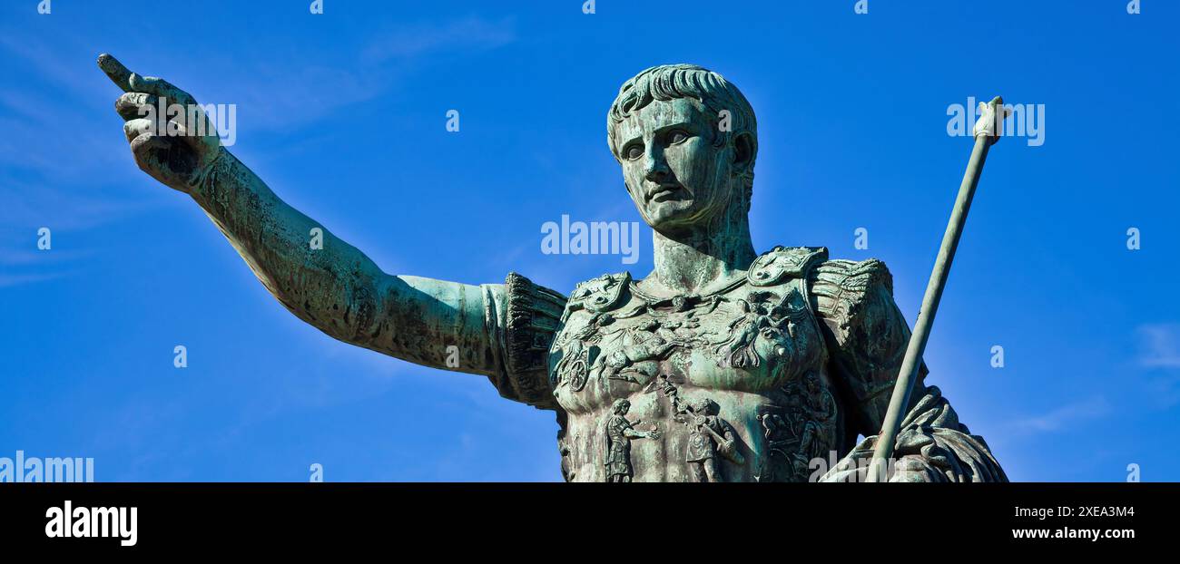 Julius Caesar, ancient statue in Rome, Italy. Concept for leadership ...