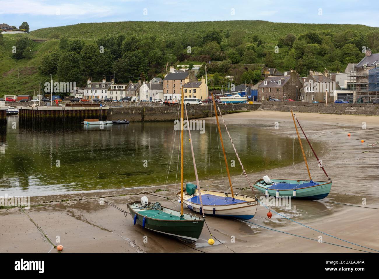 Stonehaven Harbour in Aberdeenshire is a picturesque scene of colourful ...