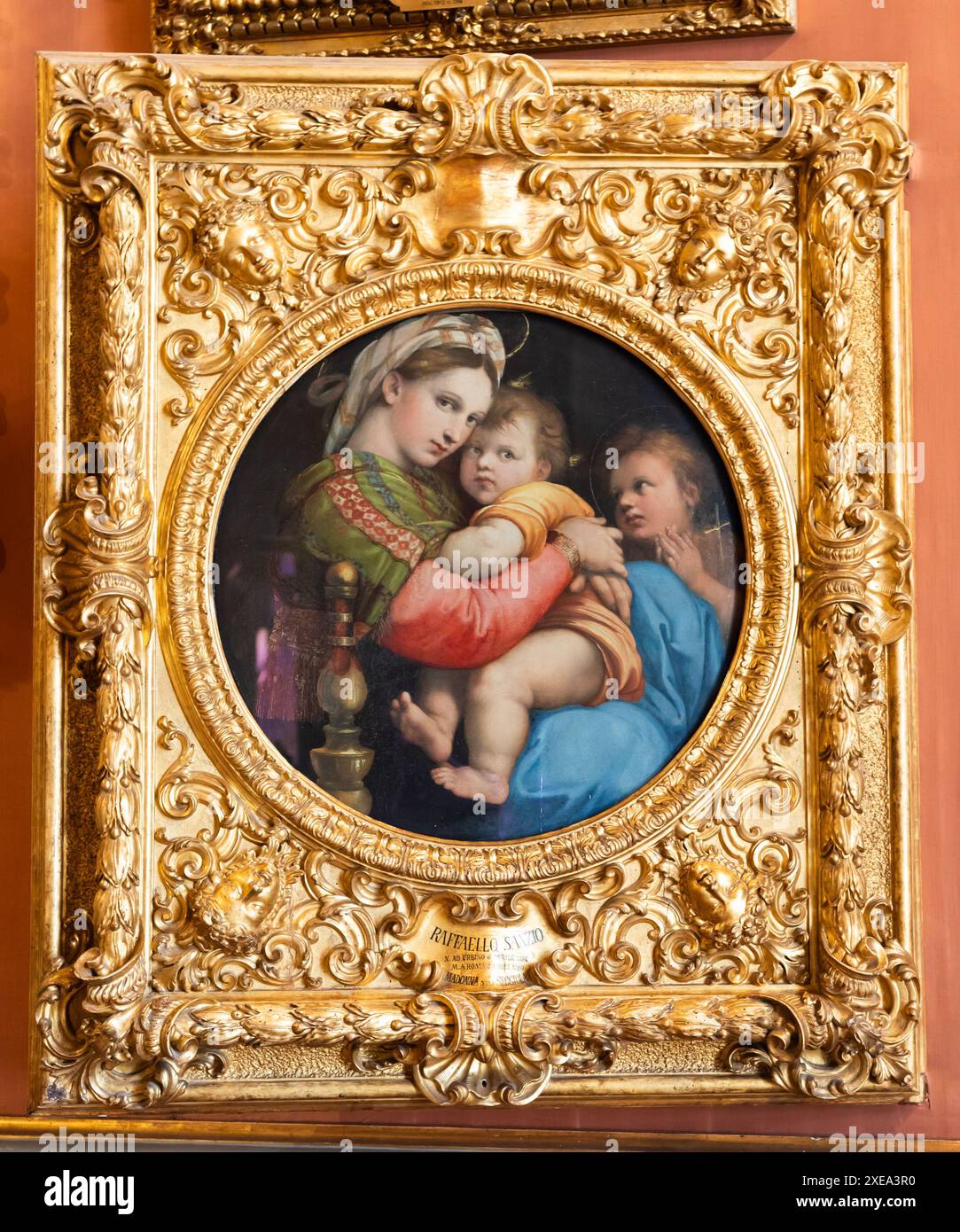 Florence, Italy - The Madonna of the Chair, named Madonna della Seggiola, by Raffaello Sanzio ...