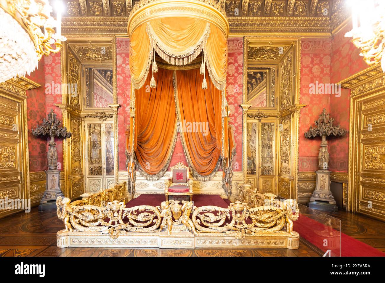 Royal Palace Throne Room. Luxury elegant ancient interior, circa 1860 ...
