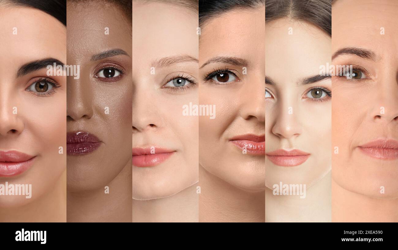 Many beautiful women of different races and ages, banner design ...