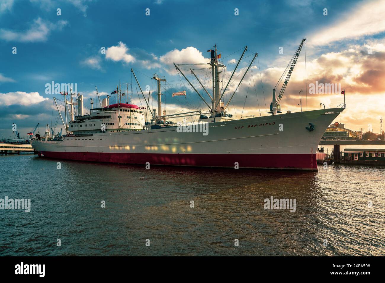 View of the museum ship Cap San Diego in Hamburg Stock Photo - Alamy