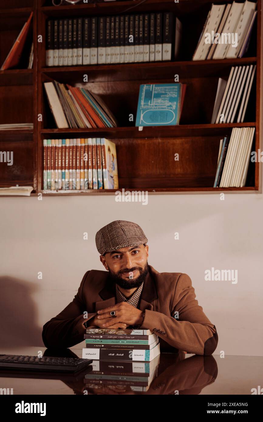 photo session in the library Stock Photo - Alamy