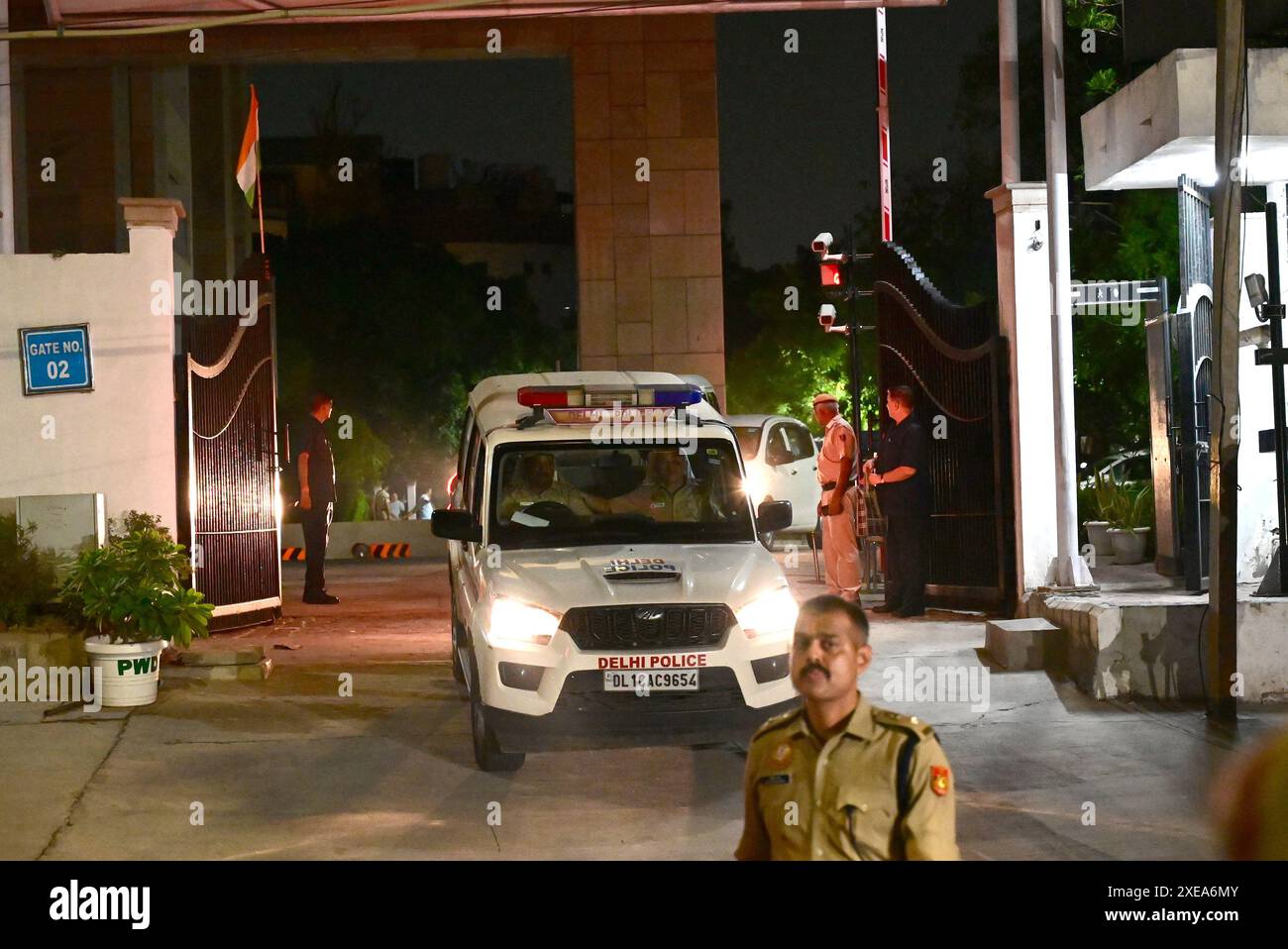NEW DELHI, INDIA - JUNE 26: Delhi CM Arvind Kejriwal leaves Rouse Avenue Court in CBI custody on ...