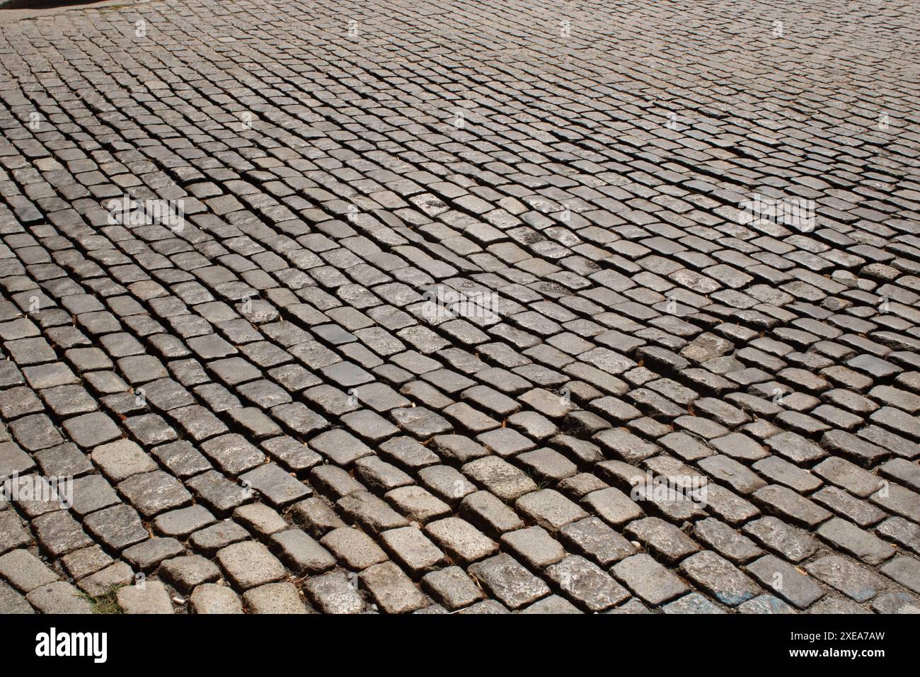 Detail of historic Belgian block street in Mount Vernon Baltimore ...