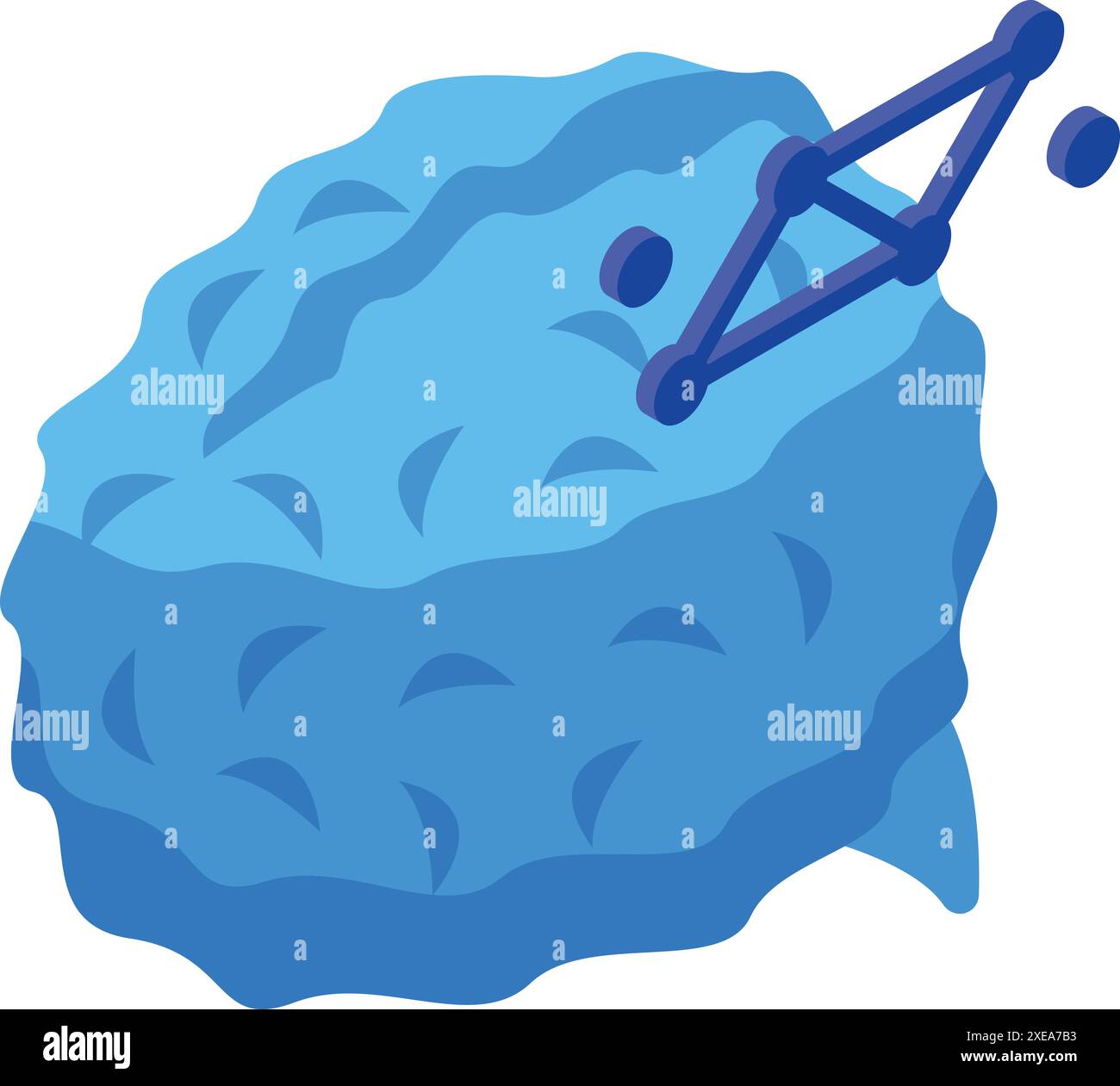 Blue human brain generating new neural connections, concept of ...