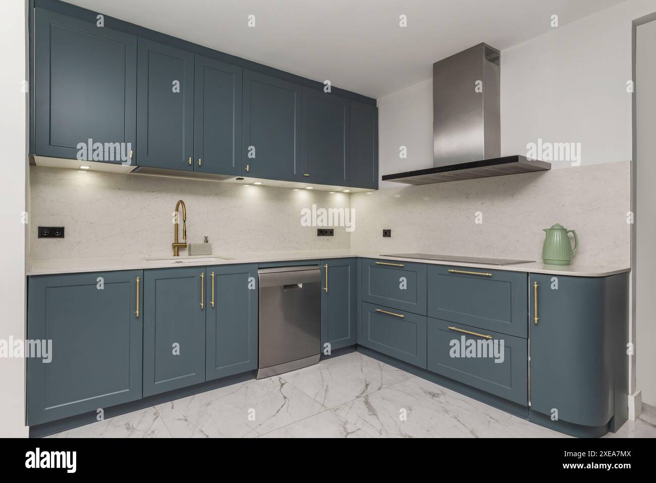 LED lighting is a common feature in modern kitchens, offering bright ...