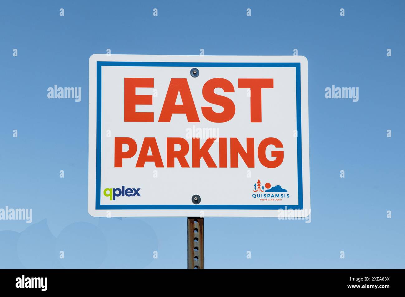 East parking sign at the QPlex recreation centre at Sherwood Park in ...