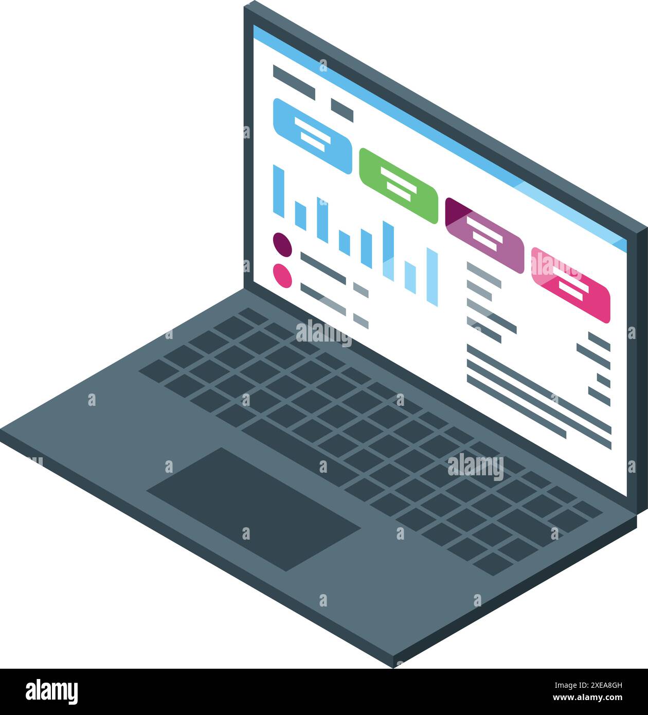 Laptop is displaying various charts and graphs, suggesting data analysis for financial decision ...