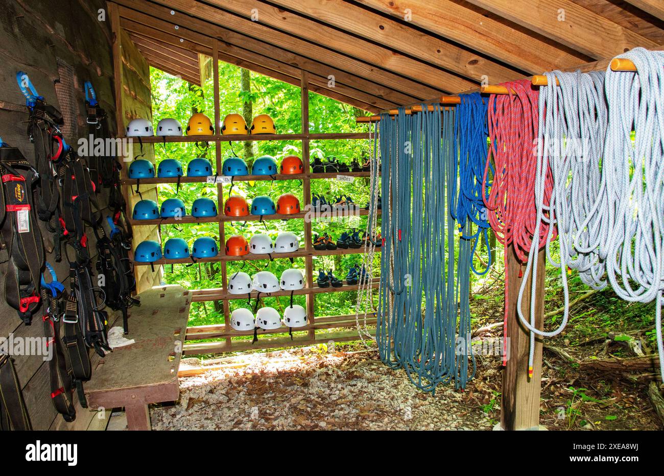 The climbing hut where climbing gear is stored and dried at North ...