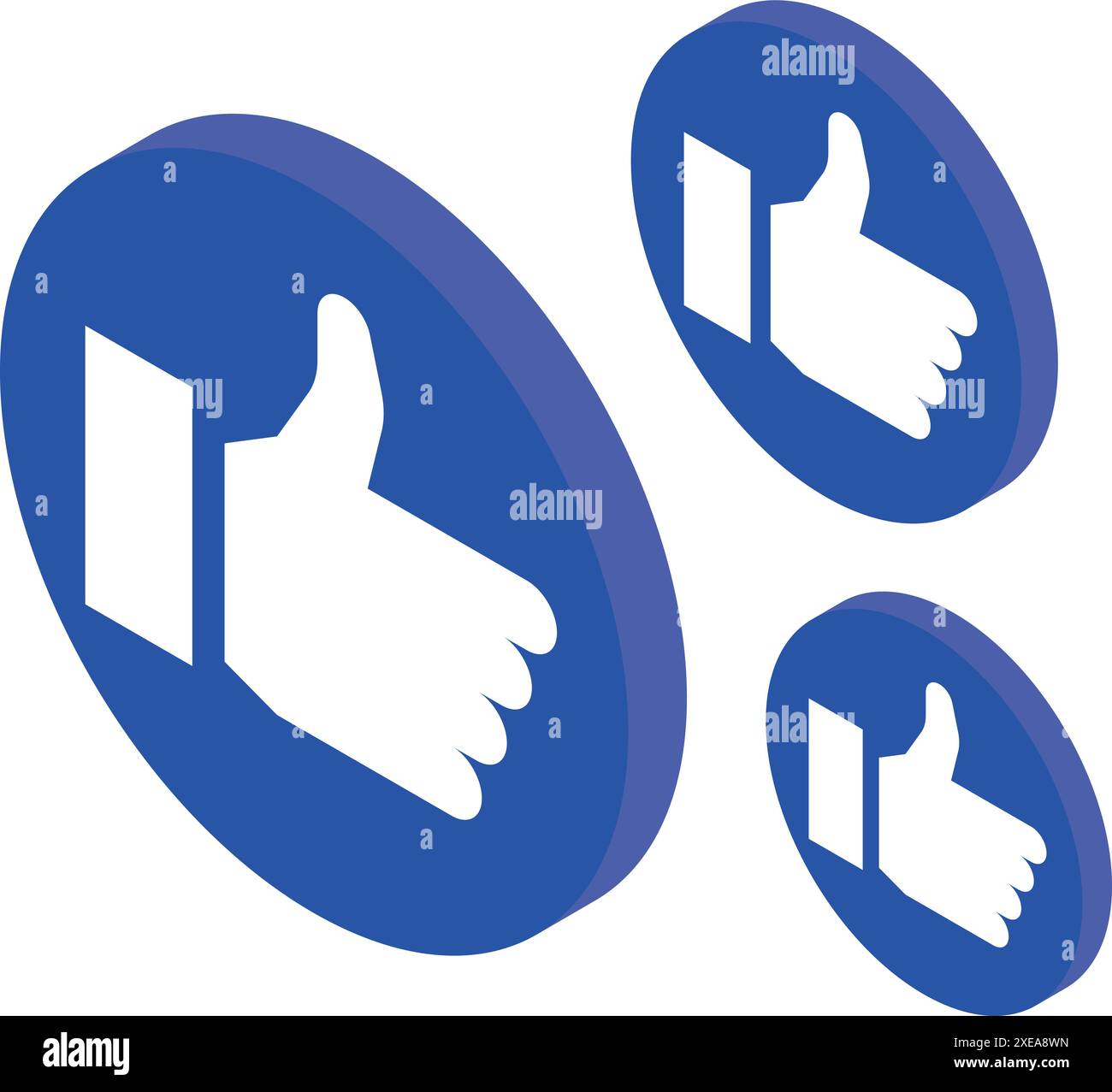 Multiple blue round button icons showing thumbs up, representing ...