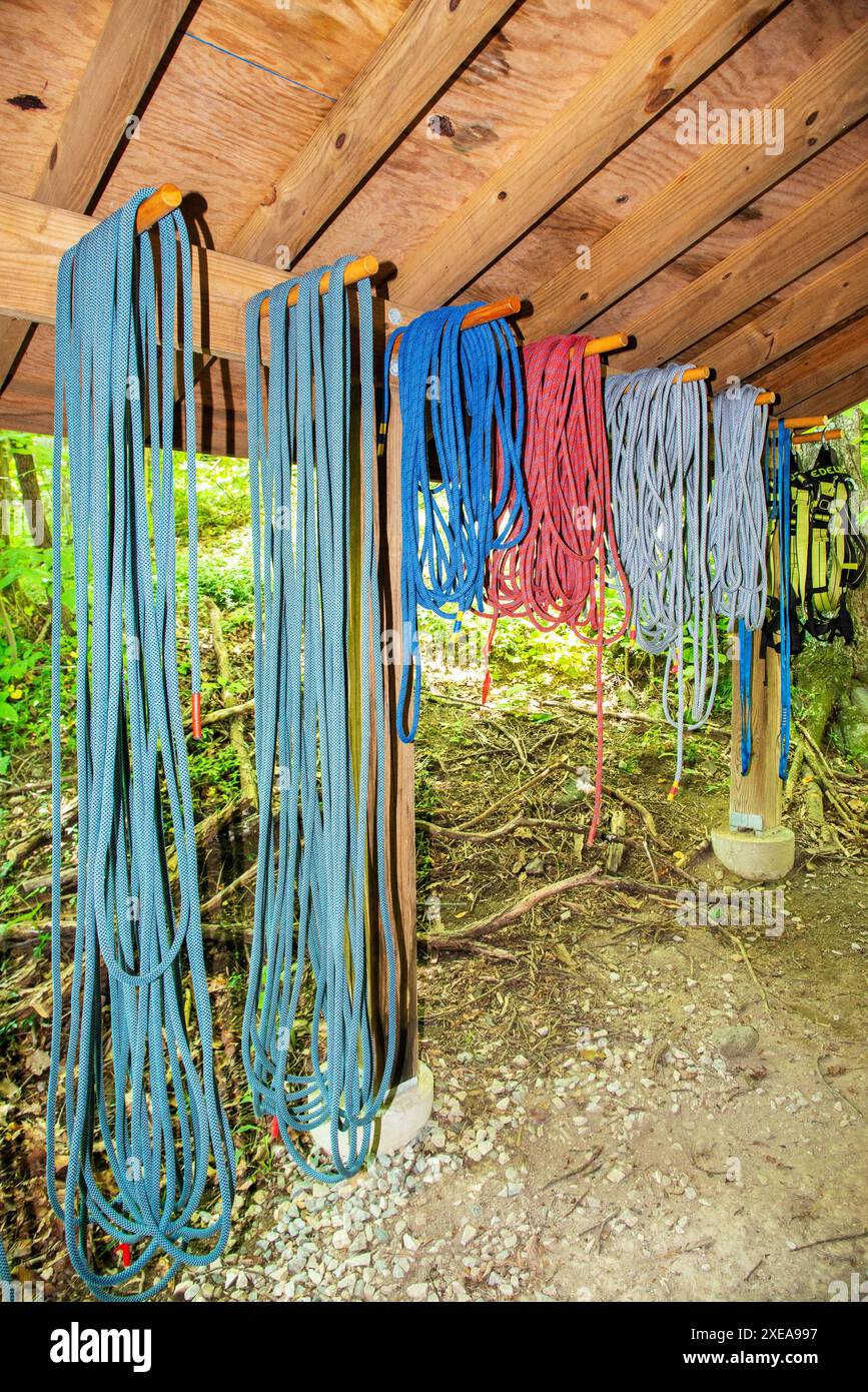 The climbing hut where climbing gear is stored and dried at North ...