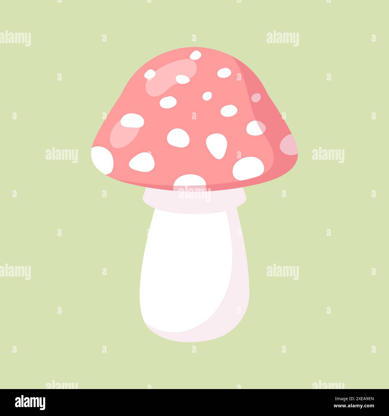 Pink fly agaric. Poisonous mushroom. Vector illustration in flat style ...