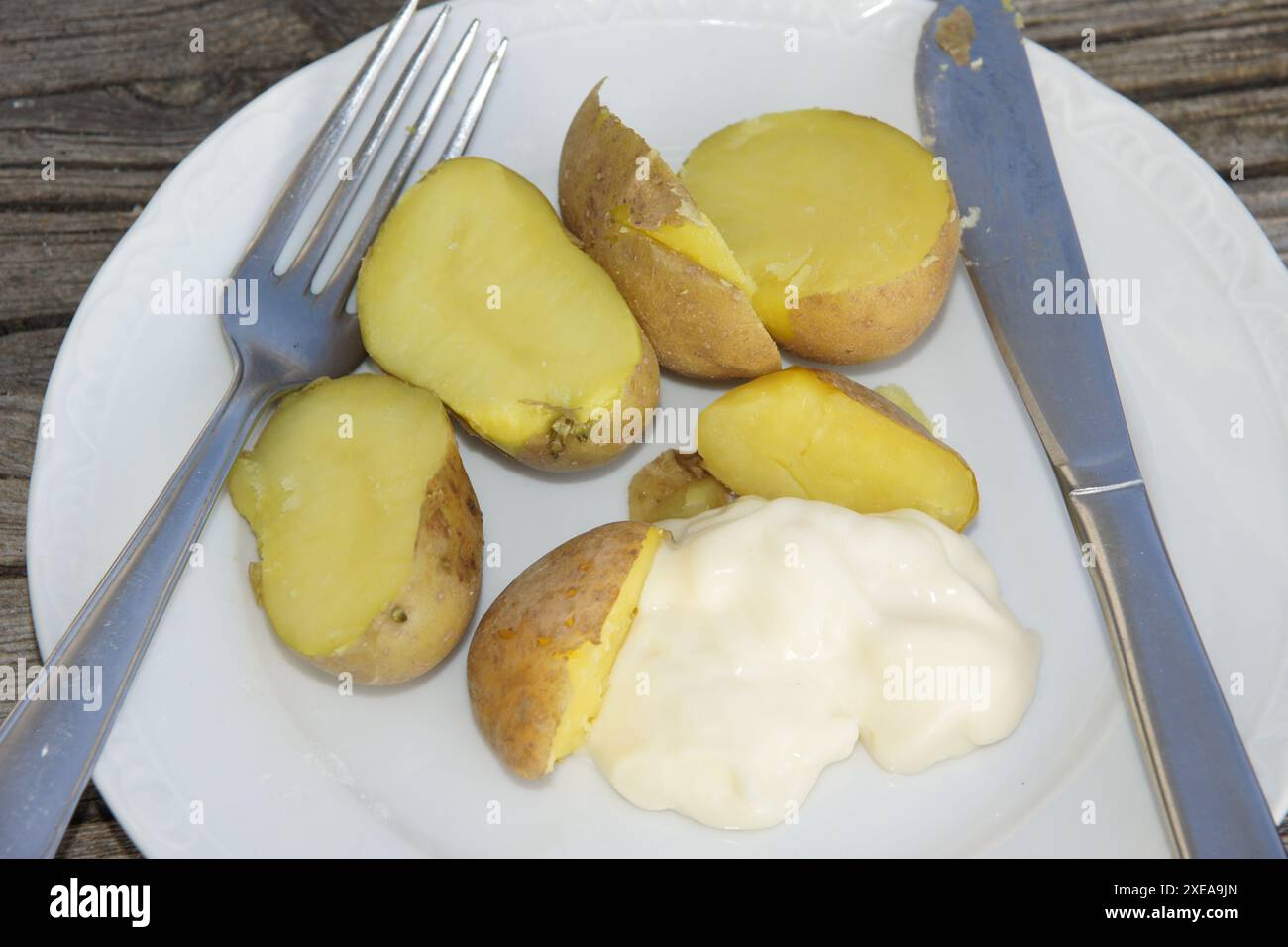 Solanum tuberosum, potato, Mayonnaise Stock Photo - Alamy