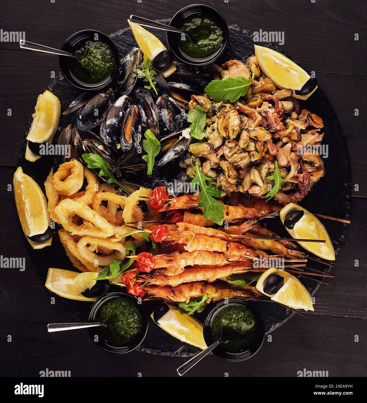 Shrimp squid octopus fried hi-res stock photography and images - Alamy
