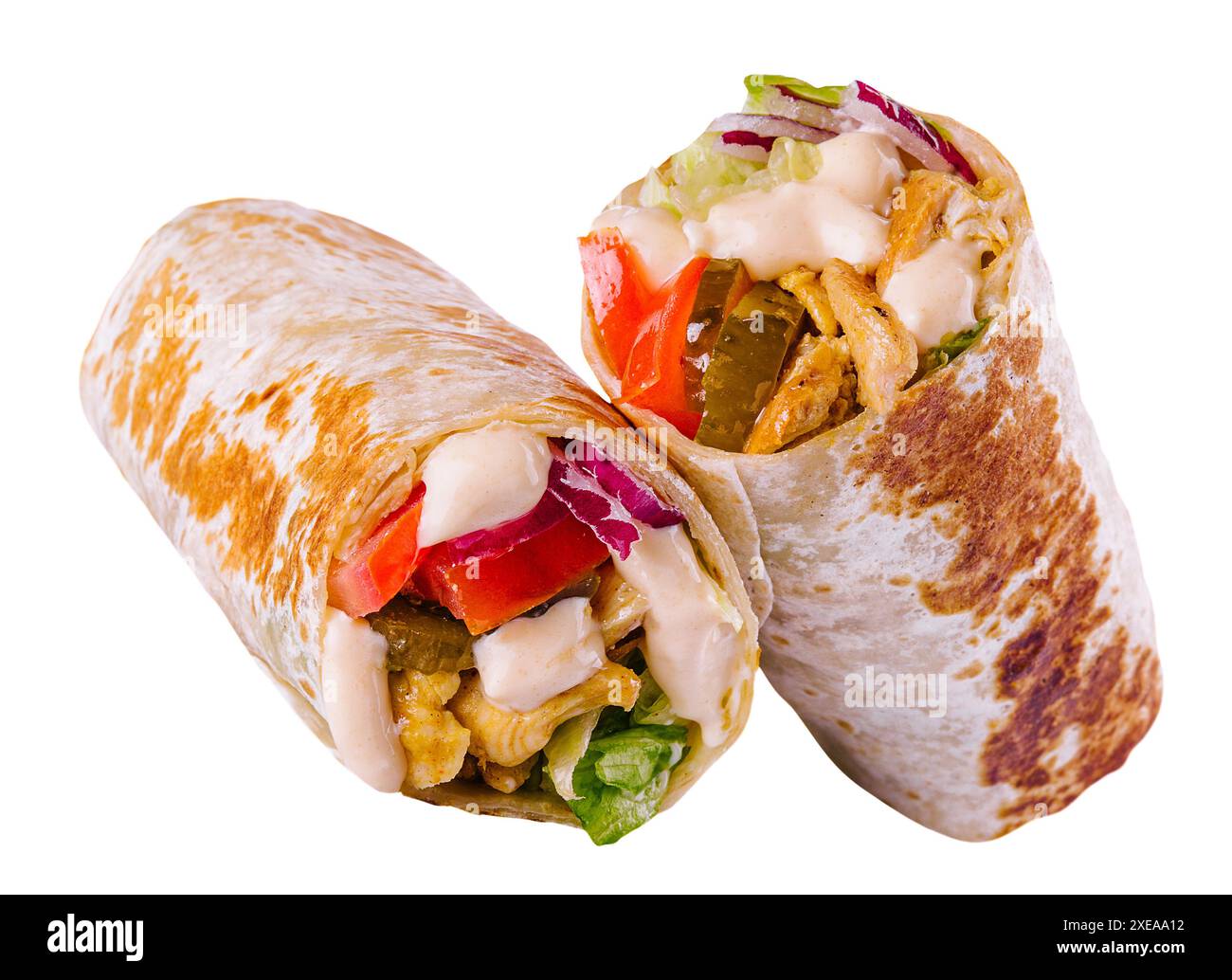 Shawarma sandwich isolated on white background Stock Photo - Alamy