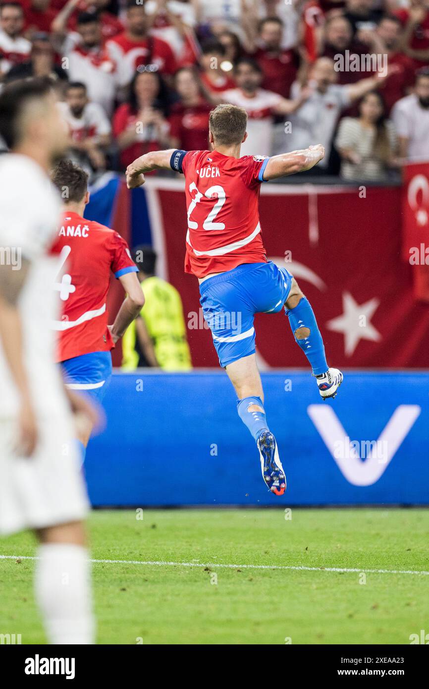 Hamburg, Germany. 26th June, 2024. Tomas Soucek (22) of Czechia ...