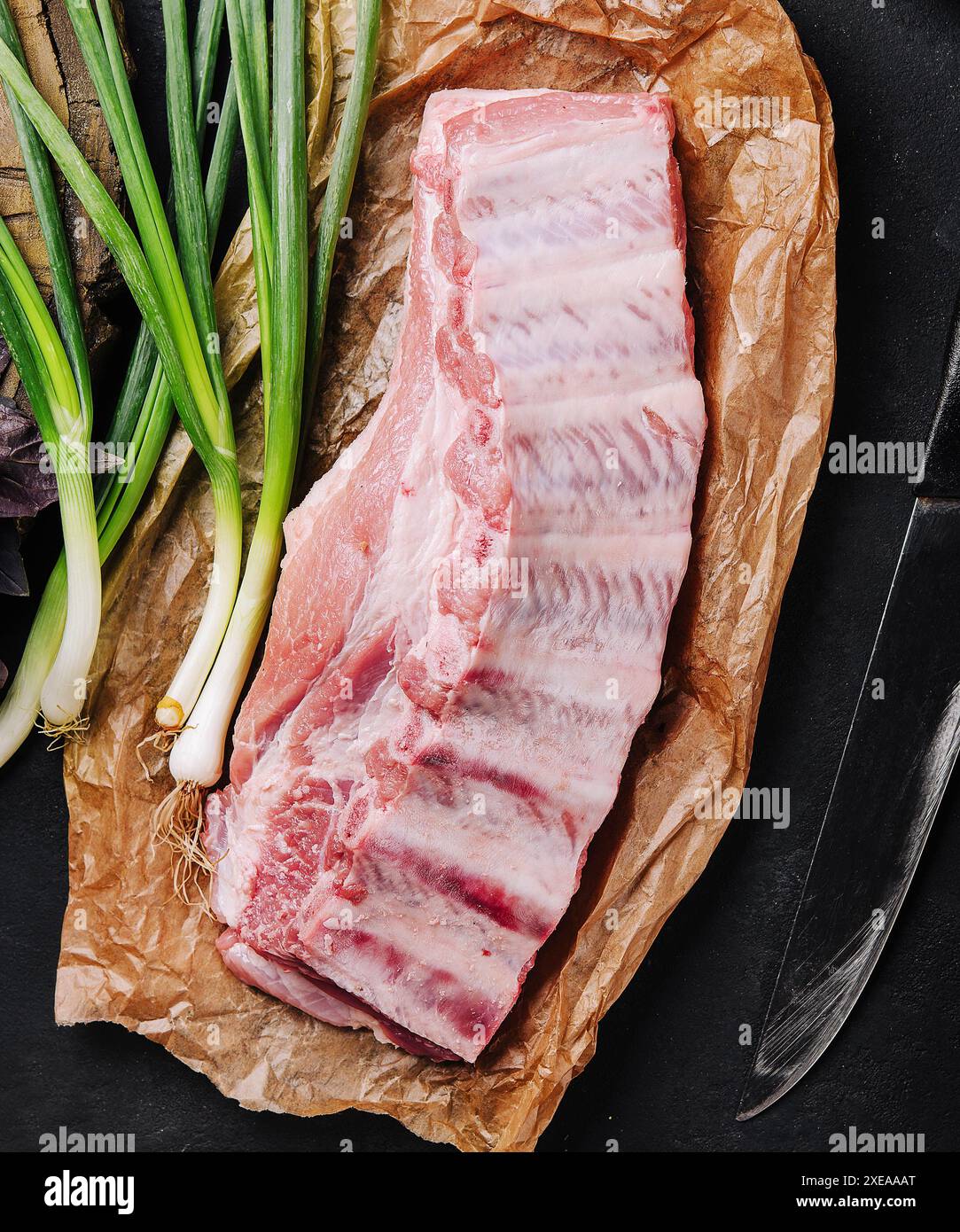Fresh raw pork ribs with ingredients Stock Photo - Alamy