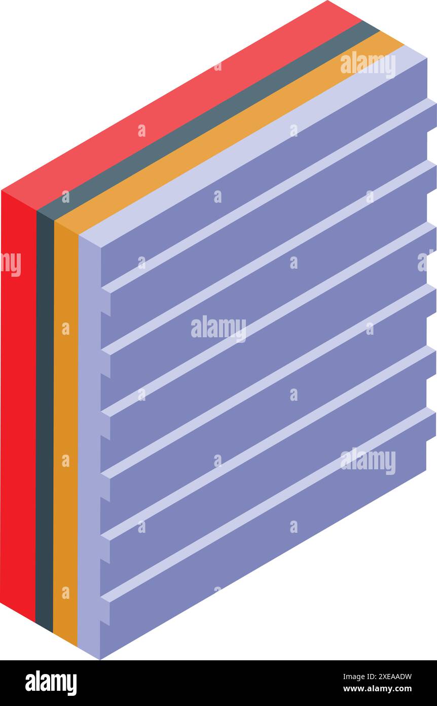 External wall insulation showing the different layers in an isometric ...