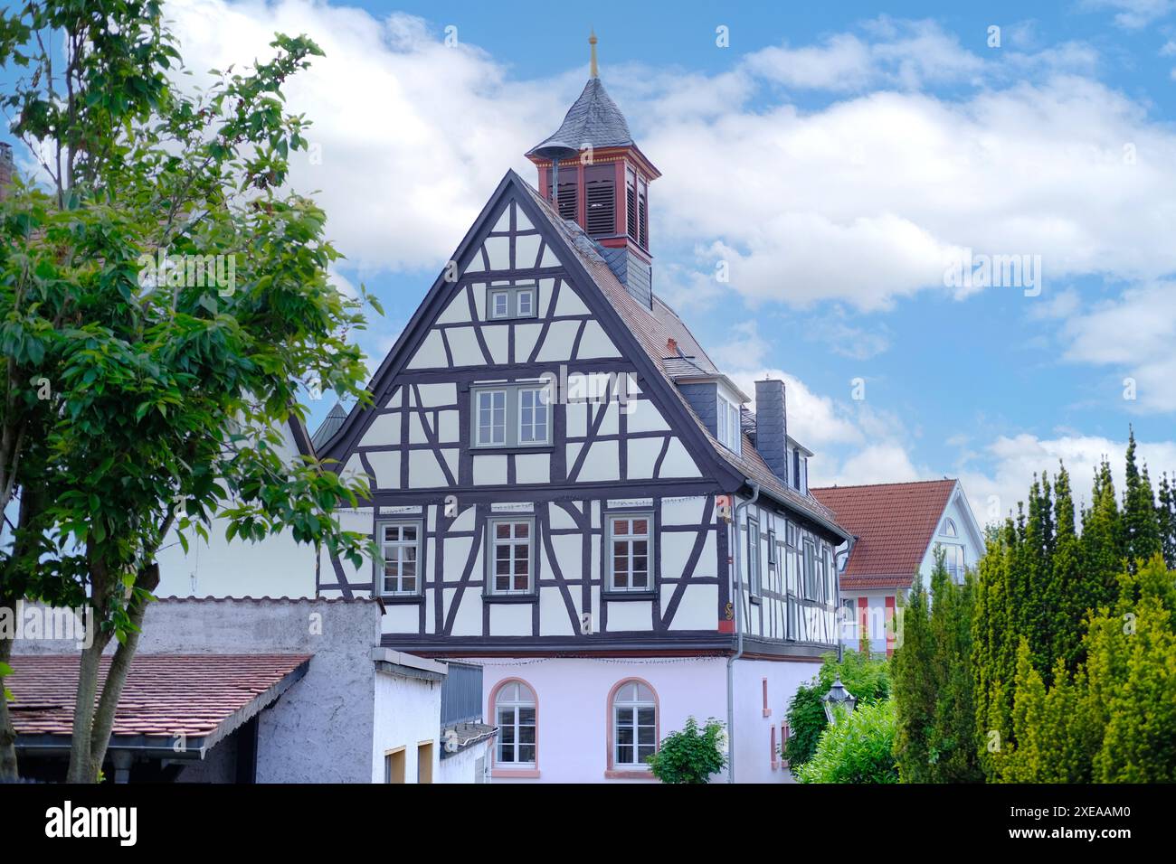 fragments old house, medieval building 17th century in European city ...
