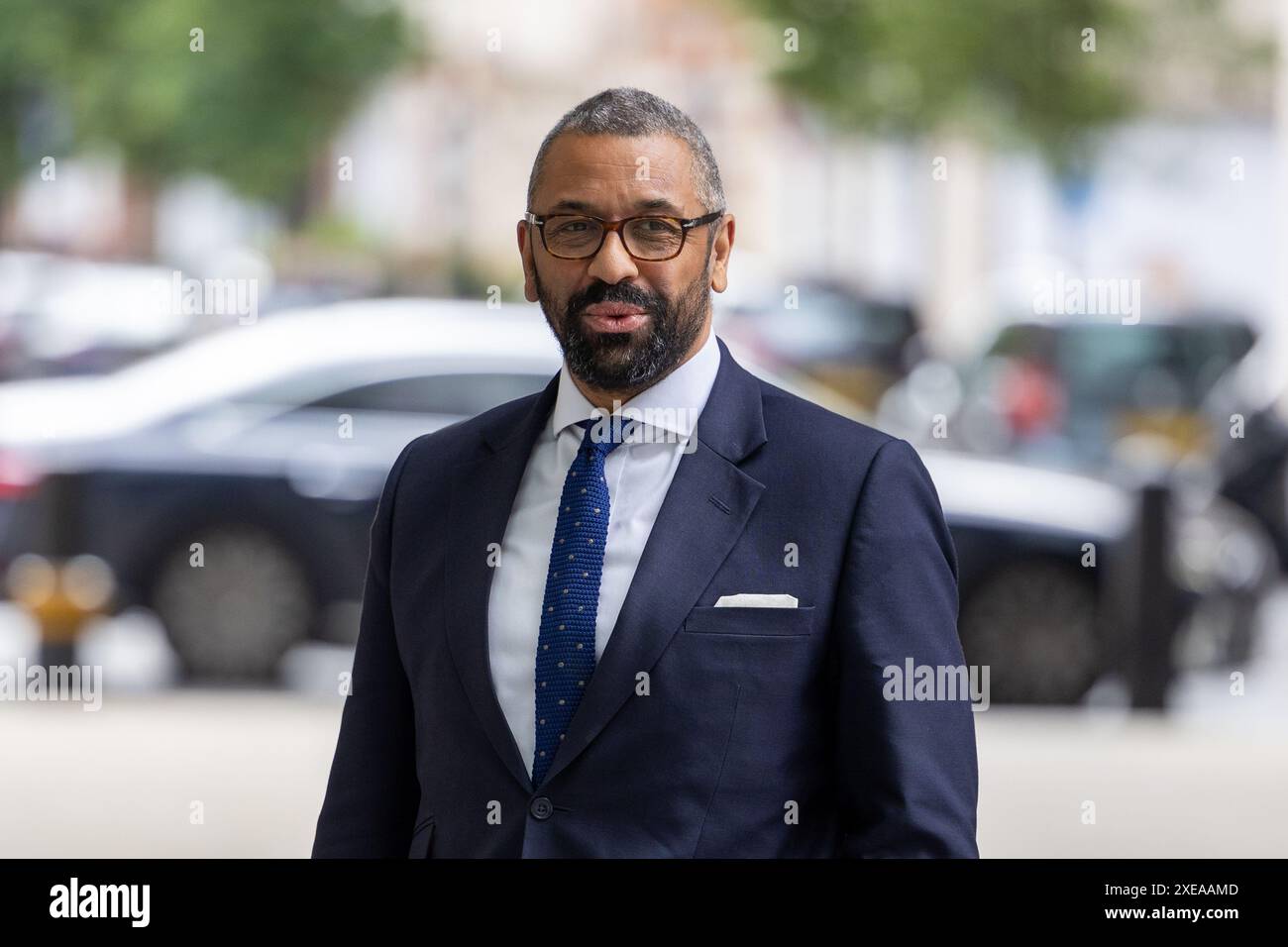 Home Secretary, James Cleverly at the BBC for Sunday with Laura ...