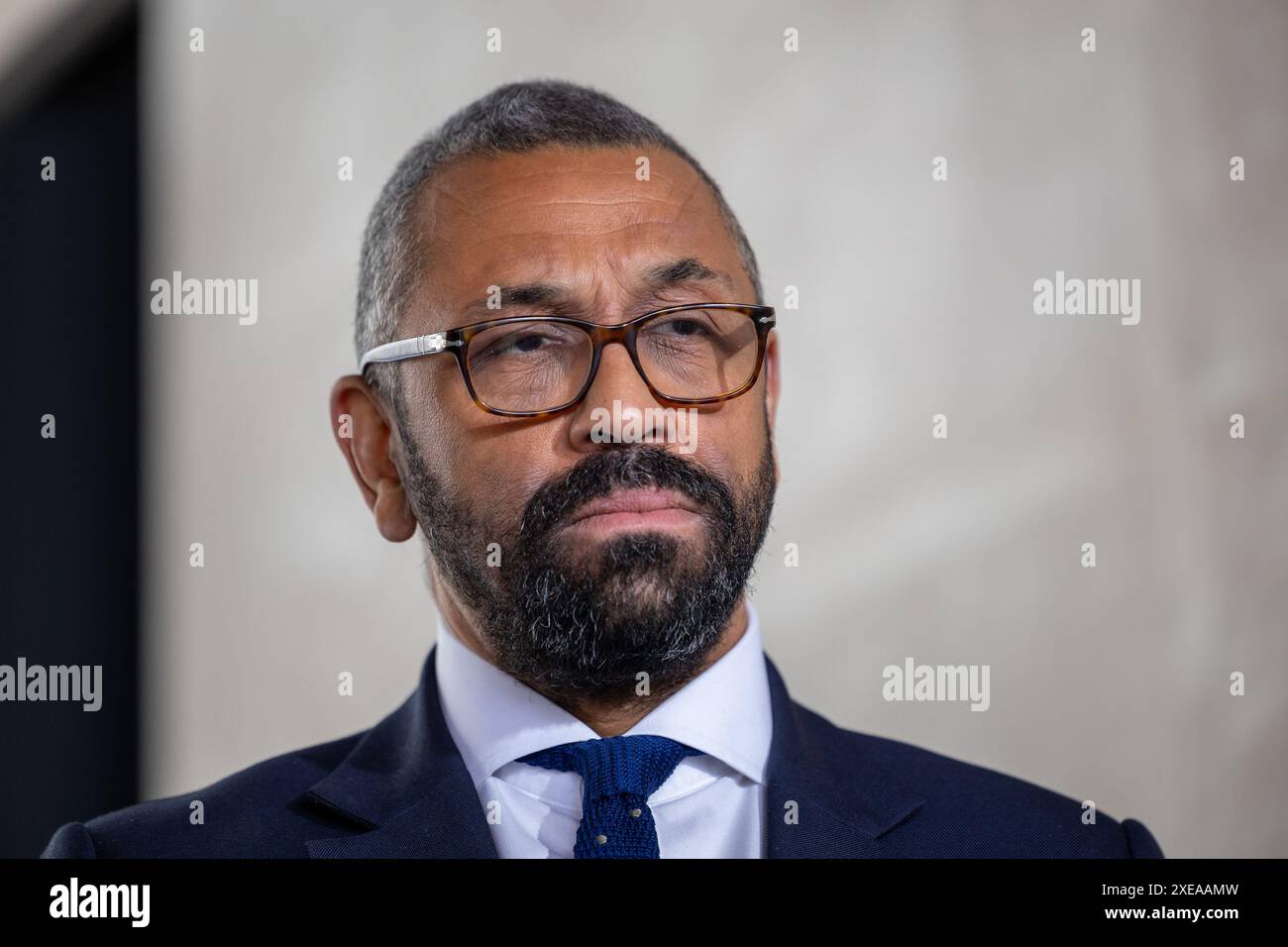 Home Secretary, James Cleverly at the BBC for Sunday with Laura ...