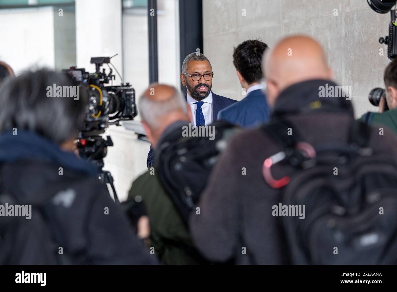 Home Secretary, James Cleverly at the BBC for Sunday with Laura ...
