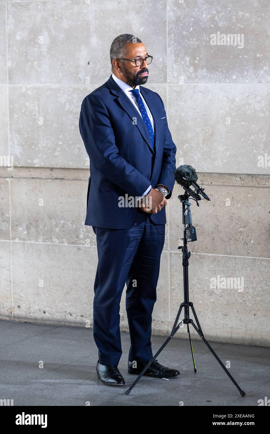 Home Secretary, James Cleverly at the BBC for Sunday with Laura ...