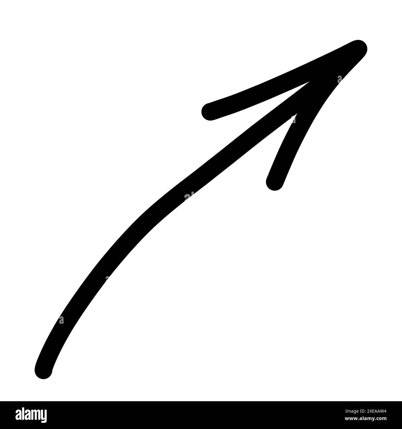 Hand drawn line arrow curve hi-res stock photography and images - Alamy