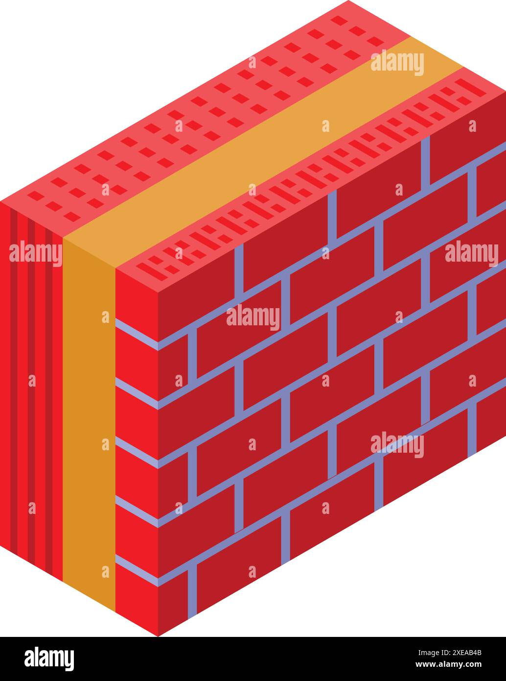 Brick wall insulation showing energy efficiency building materials for ...