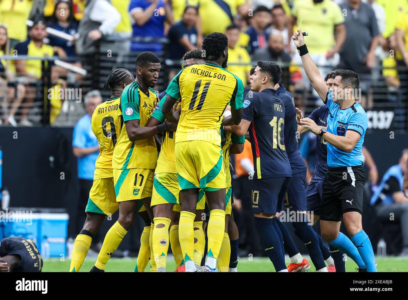 Las Vegas, NV, USA. 26th June, 2024. Jamaica defender Damion Lowe (17 ...