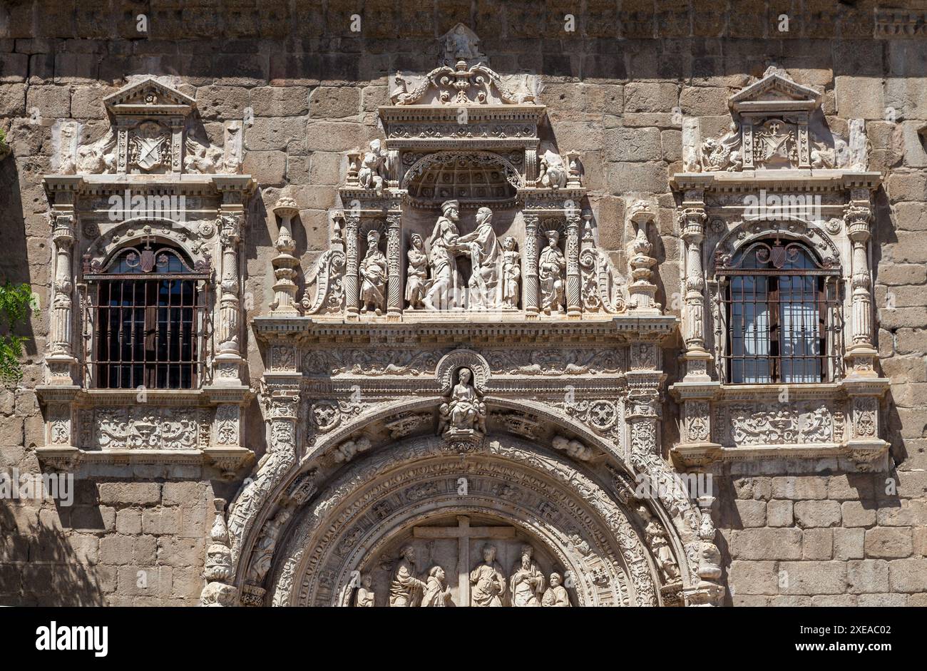 Plateresque facade of Santa Cruz museum in Toledo Stock Photo - Alamy