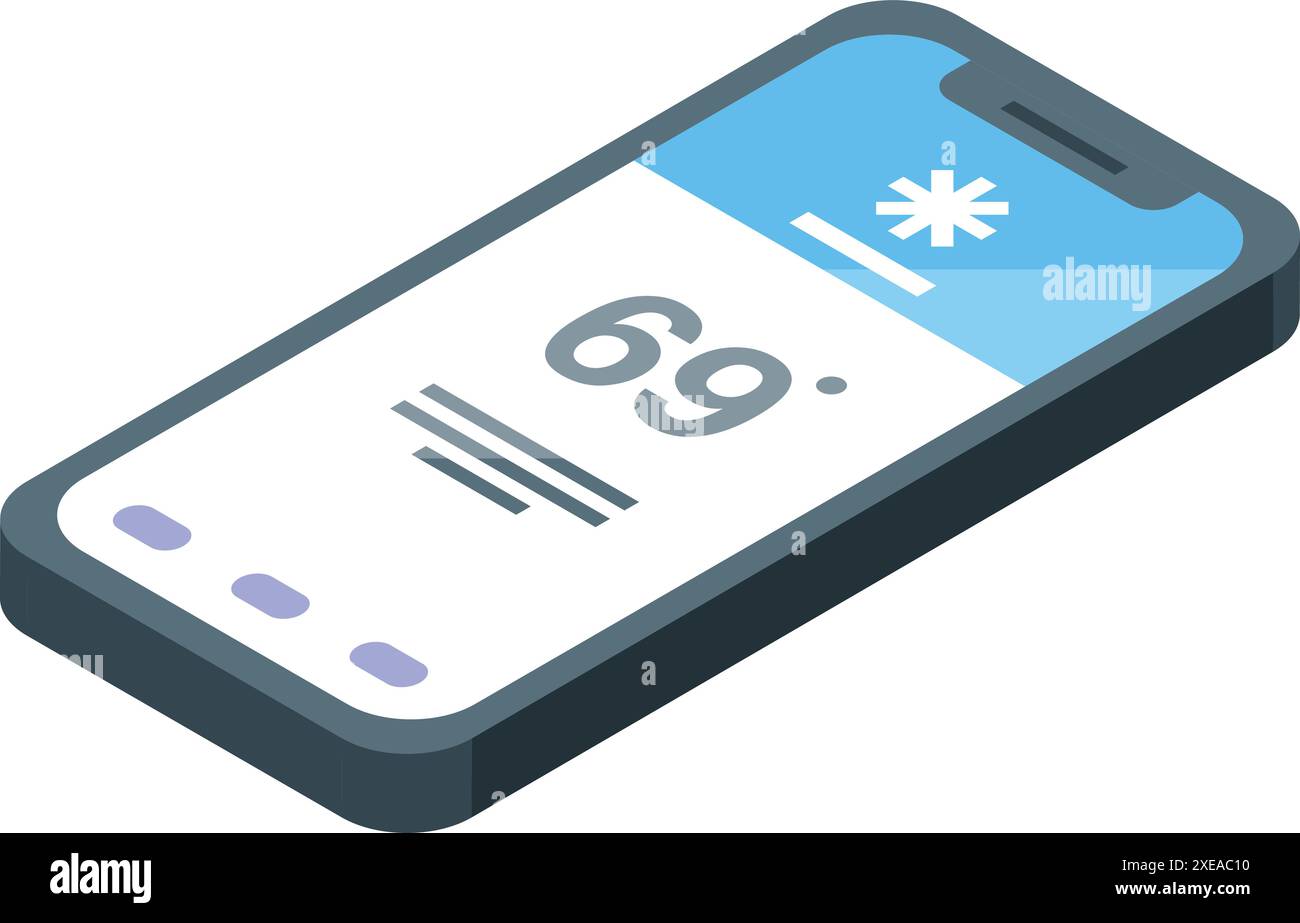 Smartphone is displaying a low temperature reading, indicating cold ...