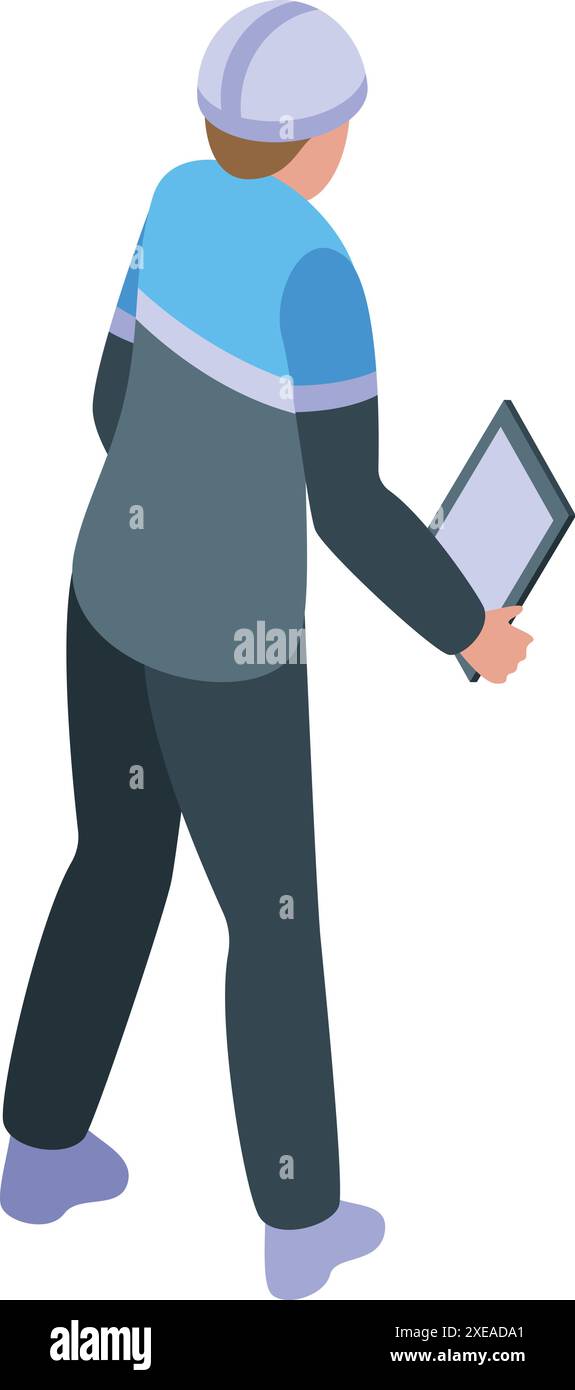Tablet construction worker inspection Cut Out Stock Images & Pictures ...