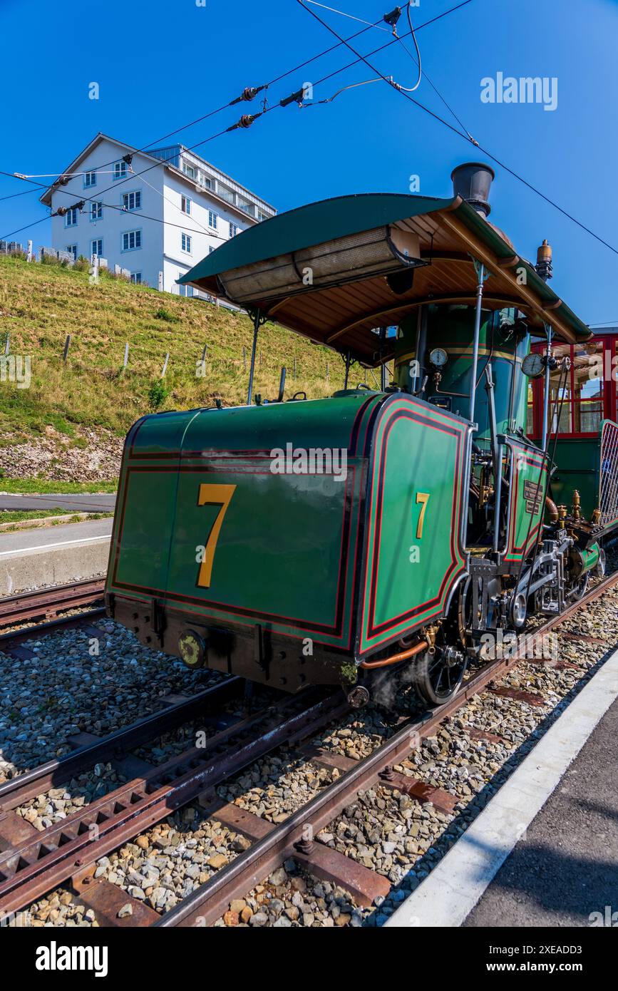 The legendary locomotive No.7, built in 1873 in Goldau, Switzerland ...