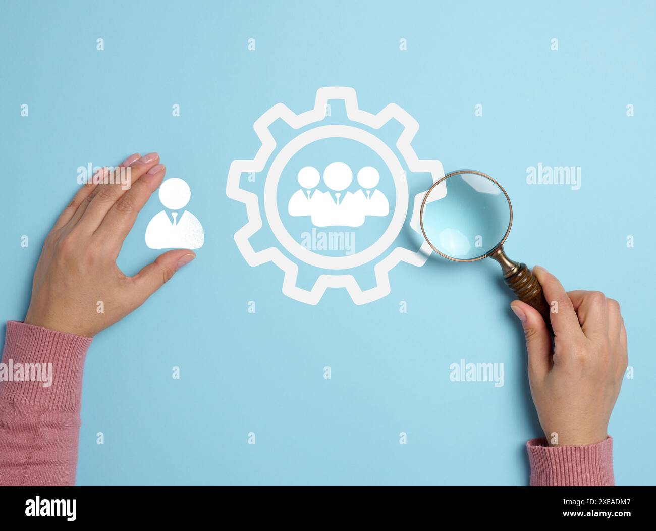 Staff icons, human resource management concept, team performance improvement Stock Photo - Alamy