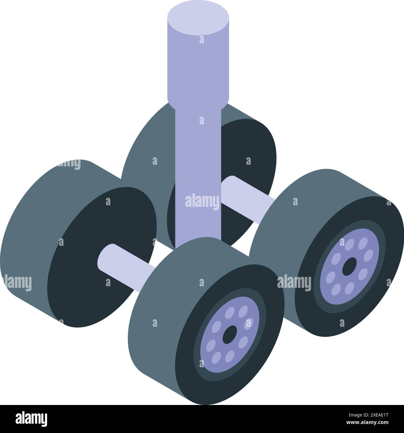 Airplane chassis landing gear with wheels isometric view isolated on ...