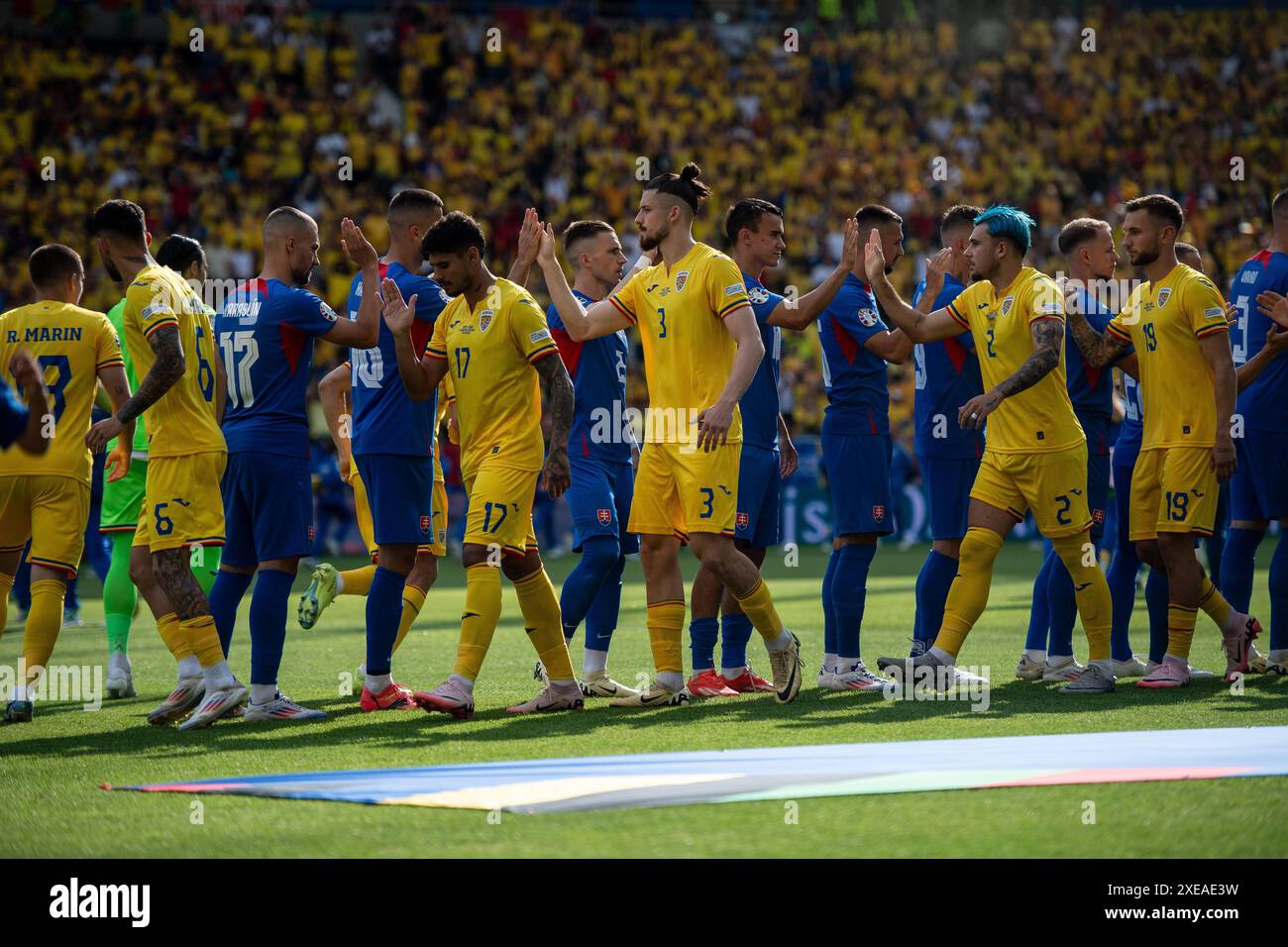 FRANKFURT AM MAIN, GERMANY - JUNE 26: Florinel Coman, Radu Dragusin, Andrei Ratiu, Denis Dragus ...