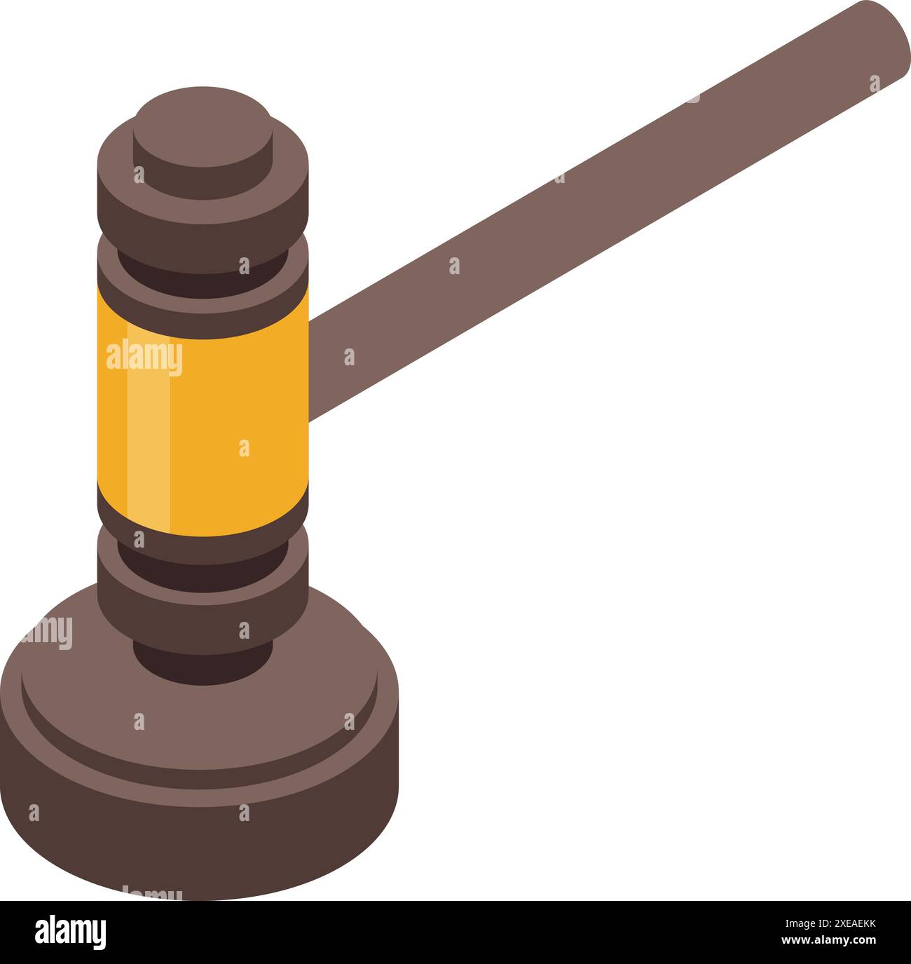 Isometric wooden judge gavel striking sound block for verdict, decision ...